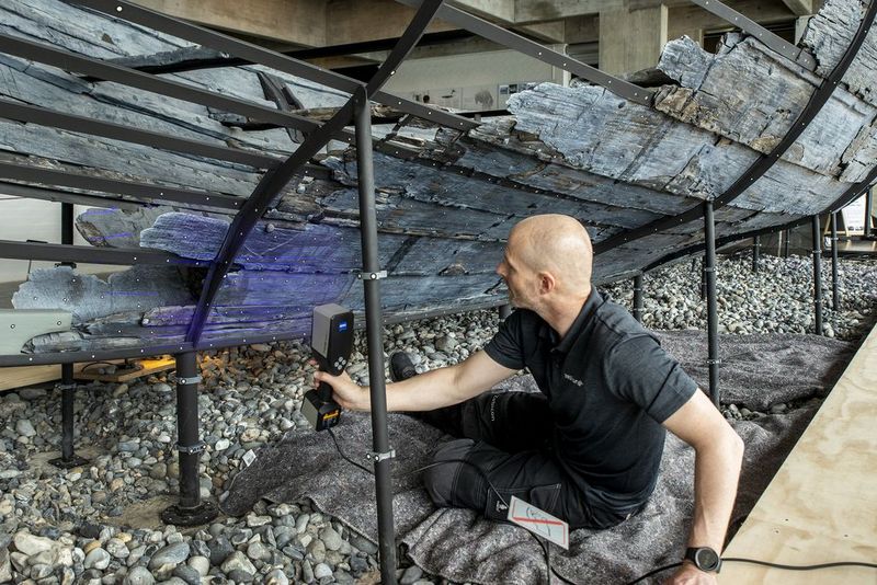 Vikingeskibshallens største skibe bliver scannet digitalt